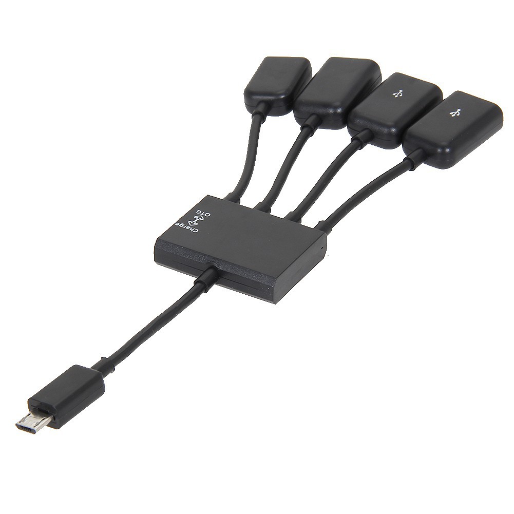 4 Port Micro USB Power Charging OTG Hub Cable for Android PC | Shopee ...