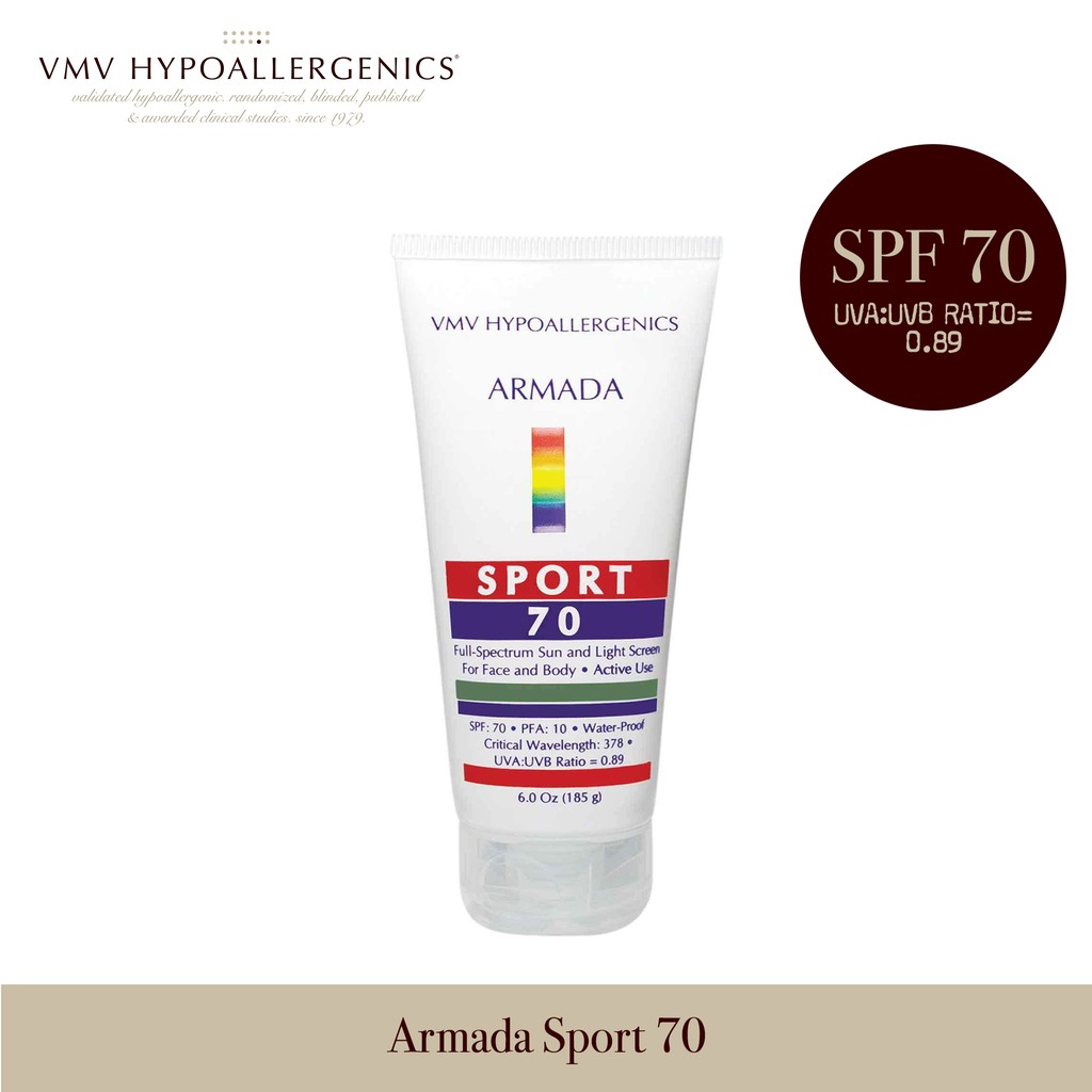 VMV Hypoallergenics Armada Sport 70 / Sun Screen for Face and Body SPF ...