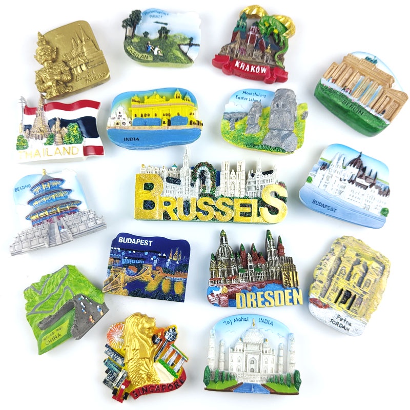 Resin Fridge Magnet Switzerland Brussels Budapest Berlin Jordan ...