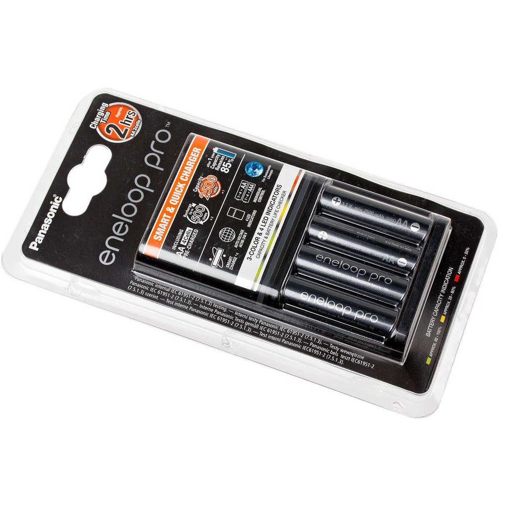 Panasonic Eneloop PRO 2HRS Smart Quick Charger + Eneloop Pro AA Battery ...