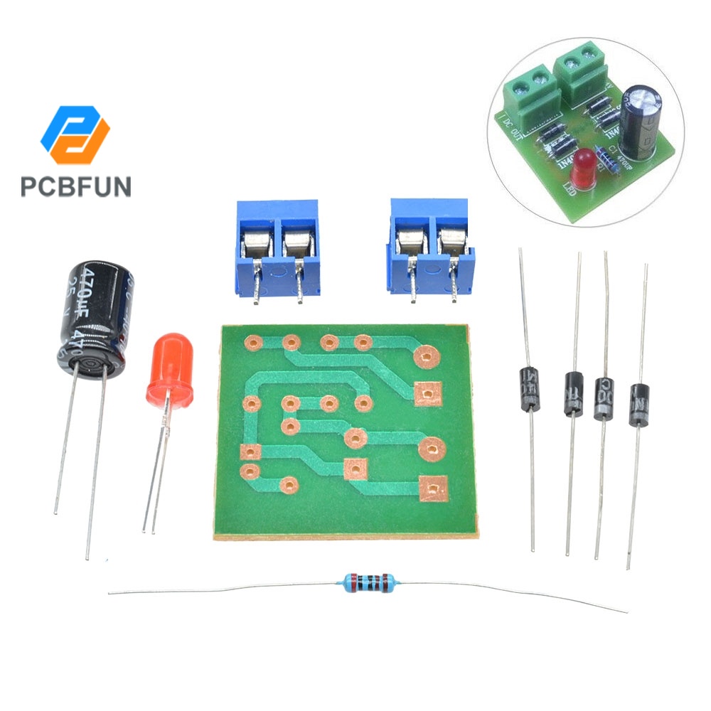 Pcbfun New In4007 Full Wave Bridge Rectifier Circuit Diy Board Ac Dc ...