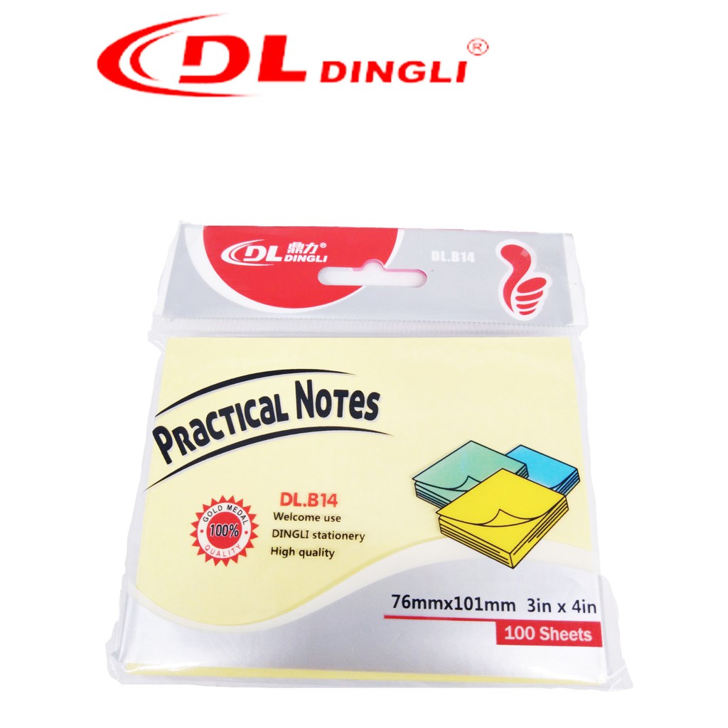 100 Sheets/Pad Sticky Note 4 Color 3 x 4 Inches (DLC-7) | Shopee ...