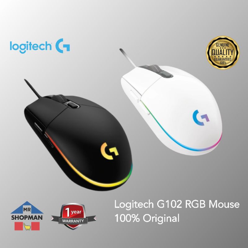 Logitech G102 Black / White Lightsync RGB Gaming Mouse | Shopee Philippines