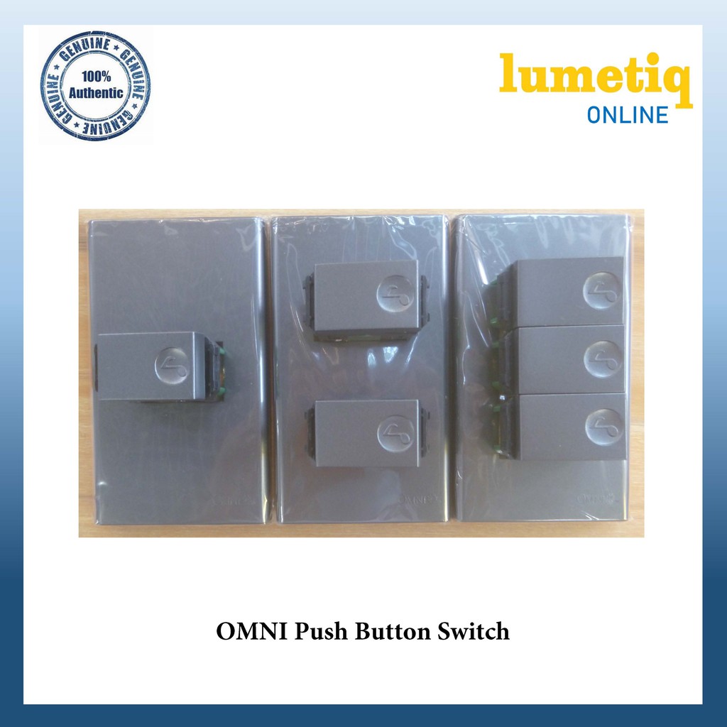 OMNI Wide Series Graphite Push Button Switch Set (1/2/3 Gang) | Shopee ...