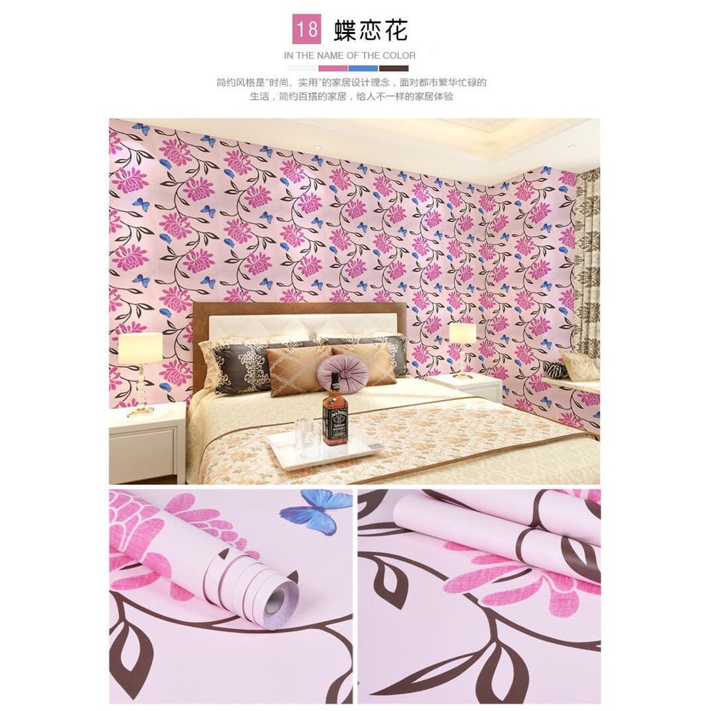 Pvc Wallpaper self adhesive home decor sticker waterfproof 10m*45cm ...