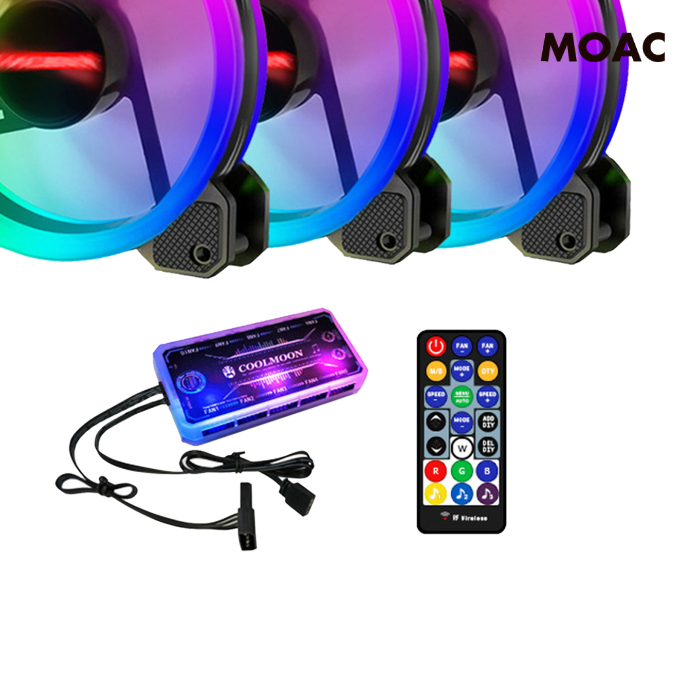 High airflow 120mm led rgb pc case cooling fan cooler with controller ...