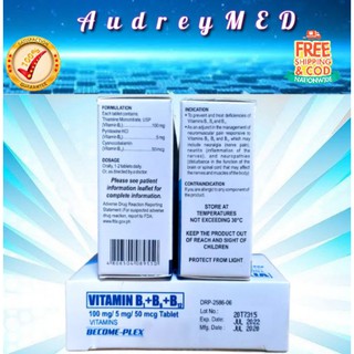 BECOME-PLEX / RAMAVIT Vitamins B-Complex (100 Tablet) | Shopee Philippines