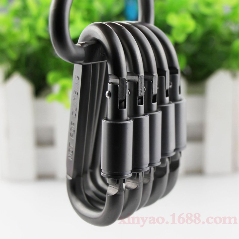 H&L COD#Carabiner Clip Keychain Holder D Shape Keyring Outdoor Sports ...
