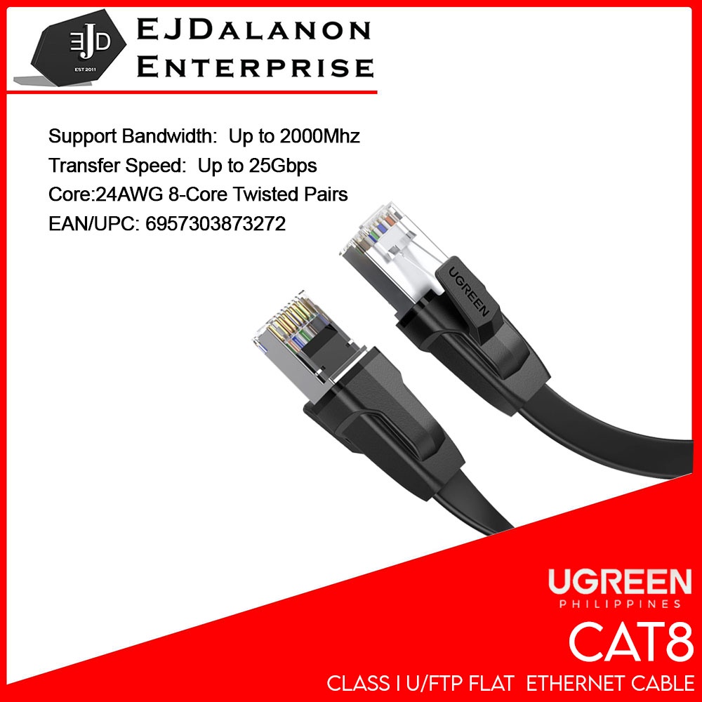 Ugreen Cat8 Class I U/Ftp Flat Ethernet Cable presyo ₱199