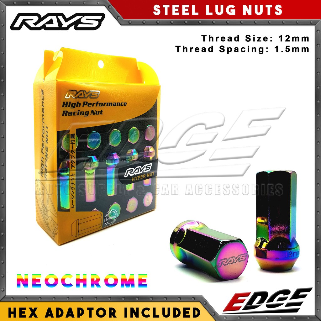 Rays Lug Nuts - 12mm x 1.5mm - 20pcs/set w/ Hex Adaptor // Rays High ...