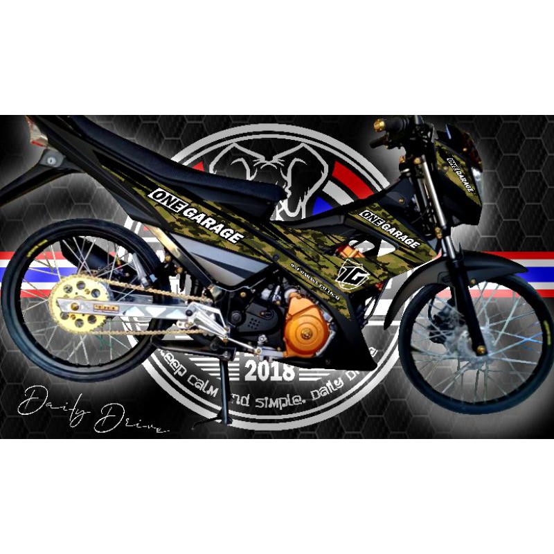 RAIDER 150 REBORN 1G ONE GARAGE CAMO STOCK SIZE DECAL | Shopee Philippines