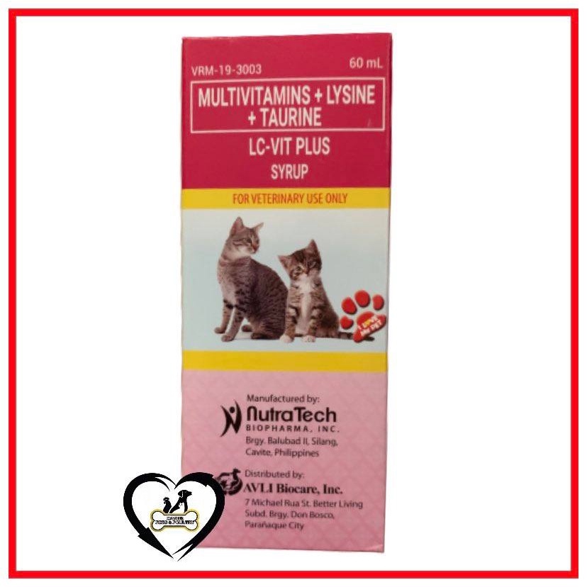 LC VIT PLUS Syrup (60ml) for CATS I Multivitamins + Lysine + Taurine ...