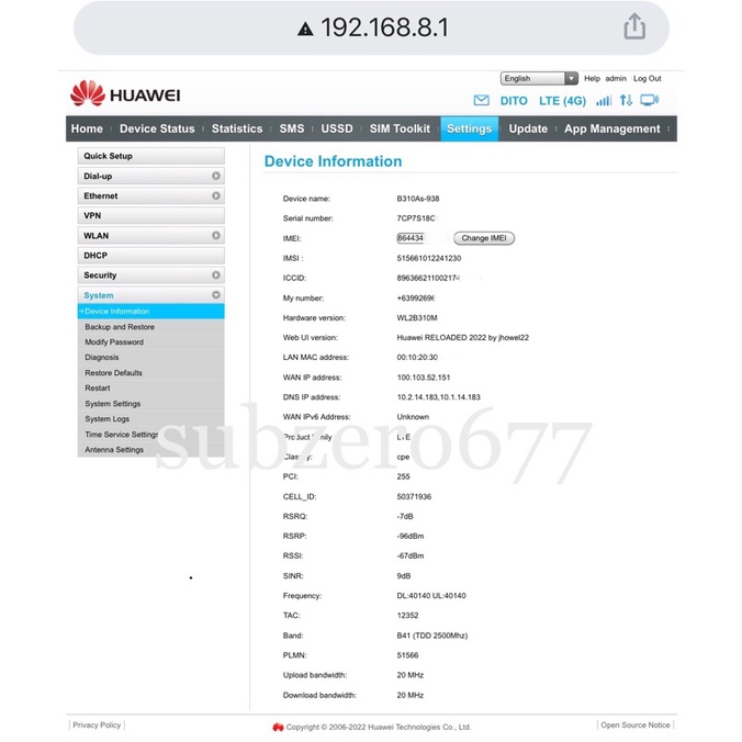Huawei B310As-938 Modem | Openline | Latest Firmware 2022 | Full Admin ...