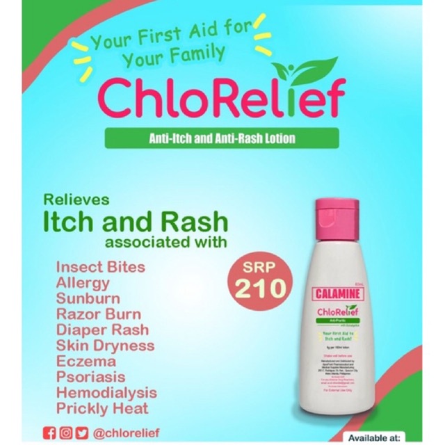 ChloRelief Anti-Itch and Anti-Rash Lotion 60ml | Shopee Philippines
