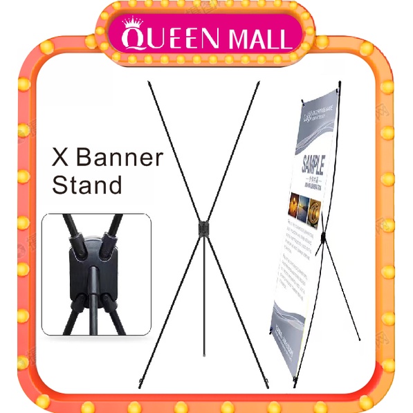 X Banner Stand 60x160 & 80x180 cm Standee Tarp Tarpaulin Decor Display ...