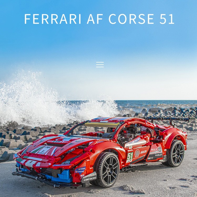 Technic Ferrari 488 GTE Super Collectible Race Cars Building Blocks,big ...