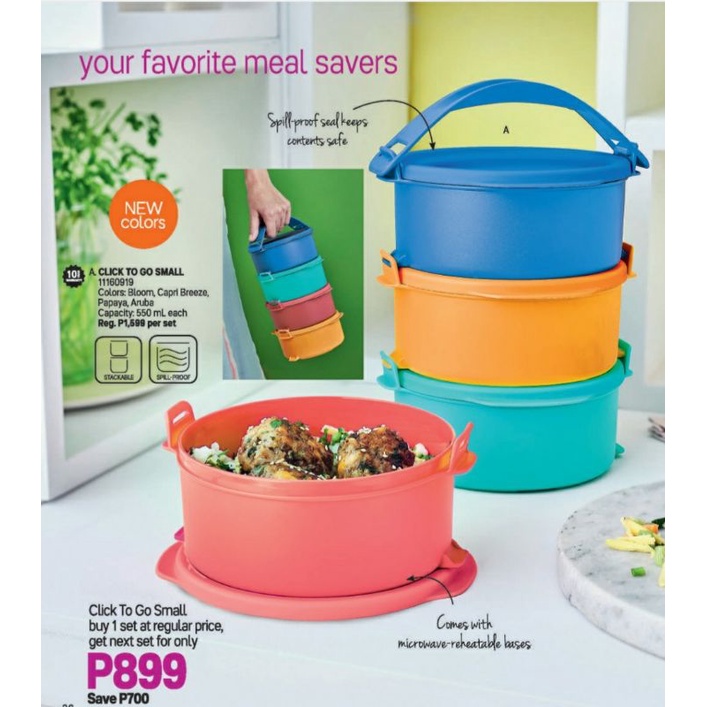 Tupperware Click To Go Small 550ml each | Shopee Philippines