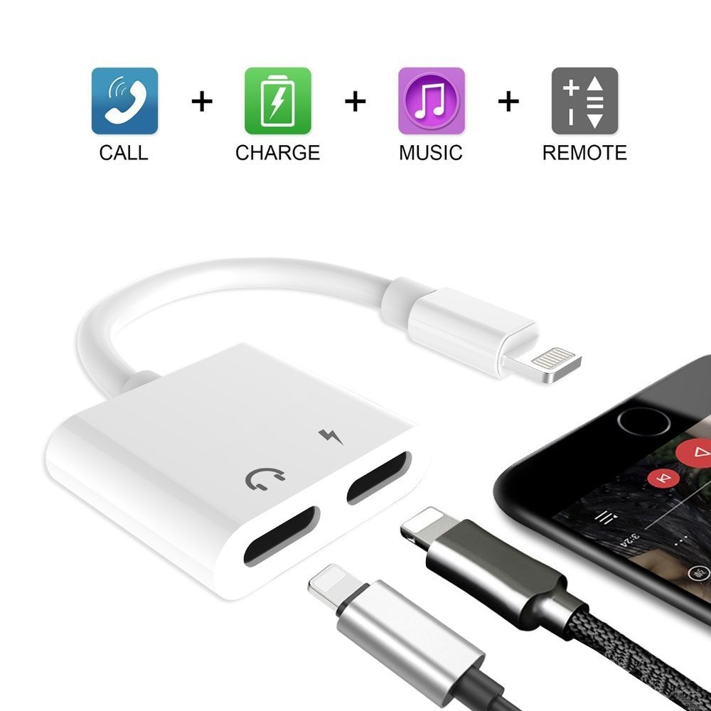 Lightning Jack Splitter with Headphone and Charge for iphone | Shopee ...