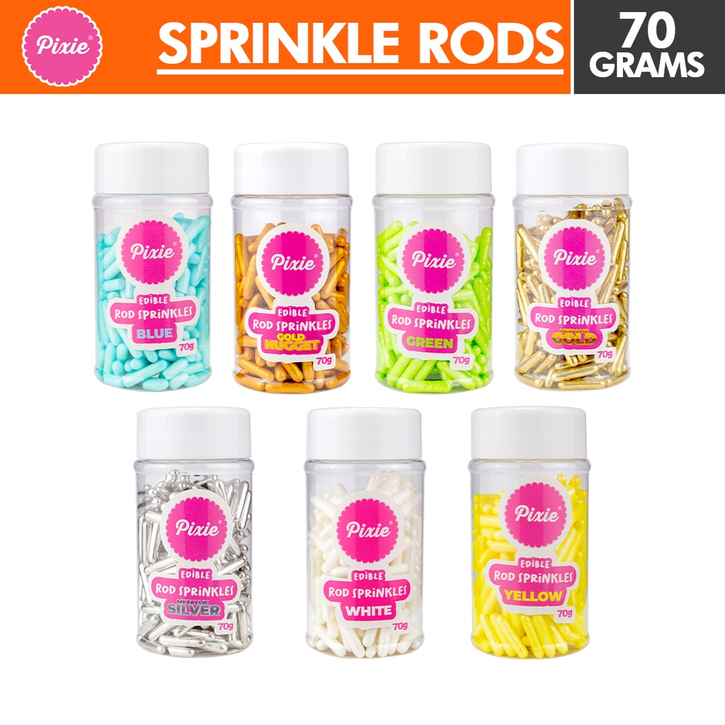 Pixie Cake Decors - Edible Rod Sprinkles - 70g (non-toxic) | Shopee ...