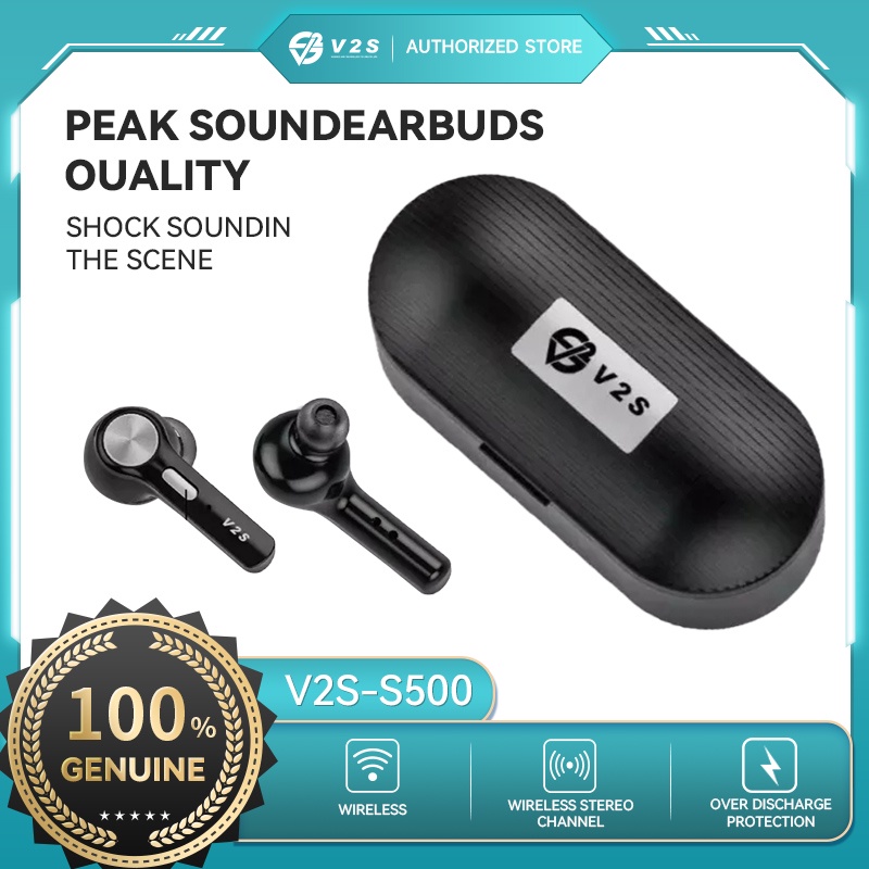 V2S S500 Wireless Bluetooth Earphones Tws True Headset Stereo Bass ...