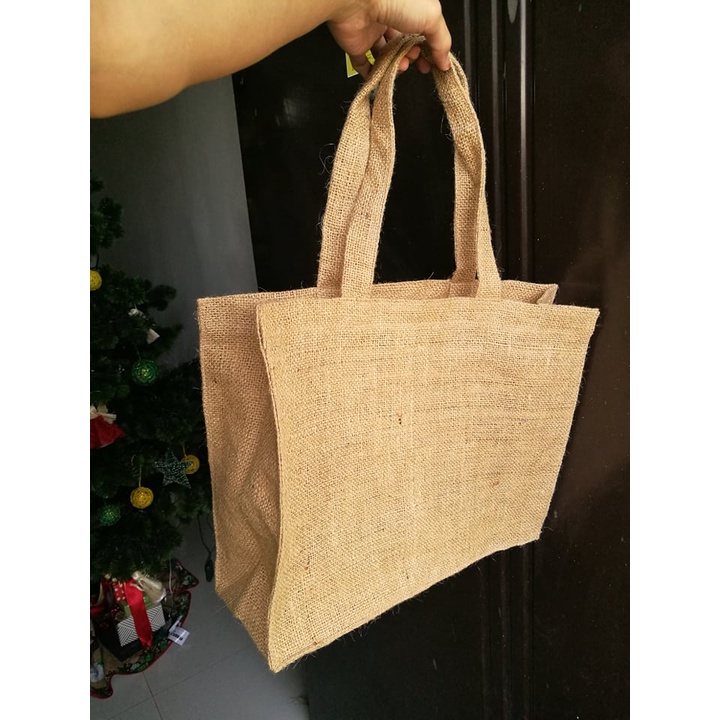 Abaca Jute Tote Bag Plain Burlap Sling Shoulder Linen Jute Bag UNISEX ...