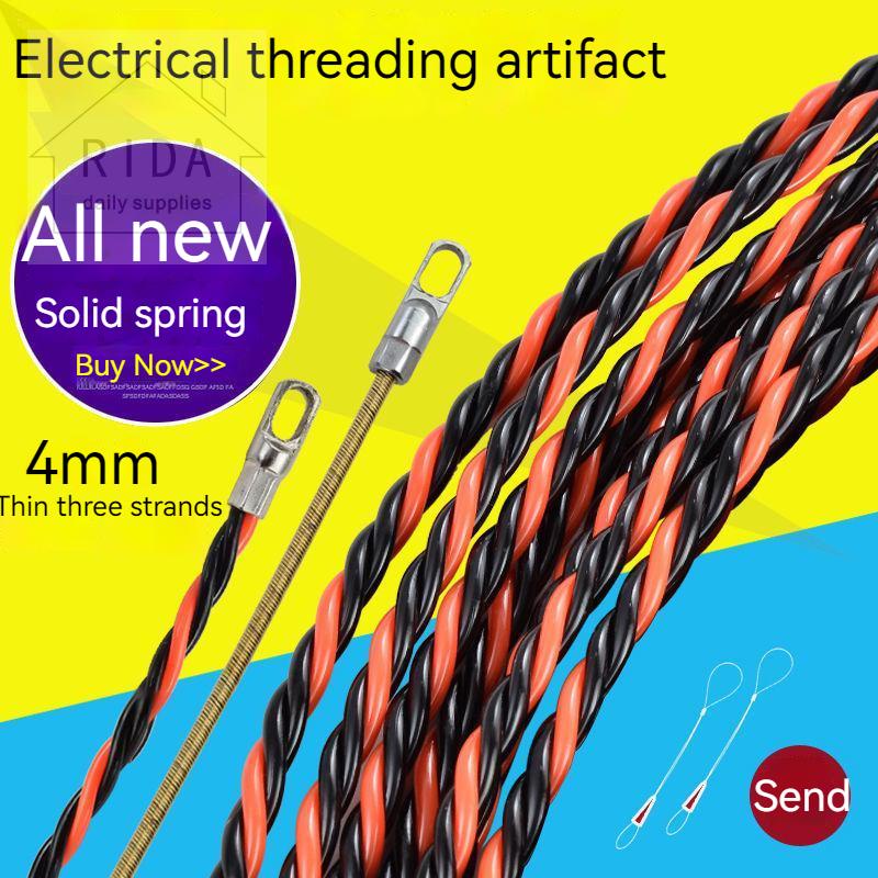 Threader plumber puller pull wire rope steel fiber optic flat head ...