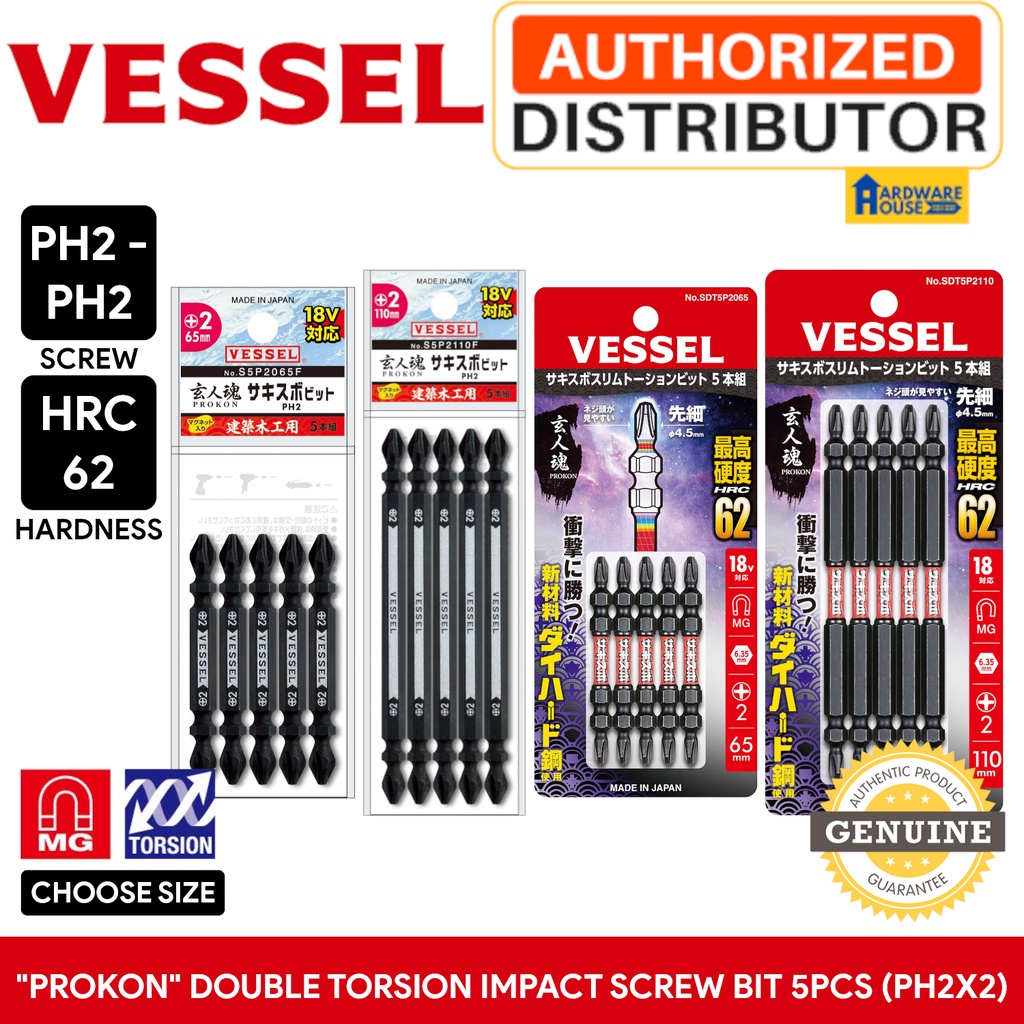 MADE IN JAPAN ORIGINAL Impact Magnetic Screwdriver Screw Driver Bit PH2 ...