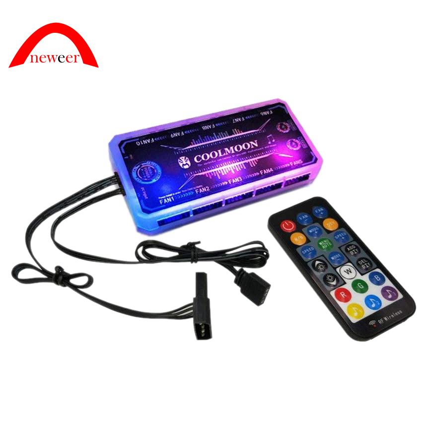 COOLMOON Remote RGB Lighting Music Controller Chassis Fan Control ...