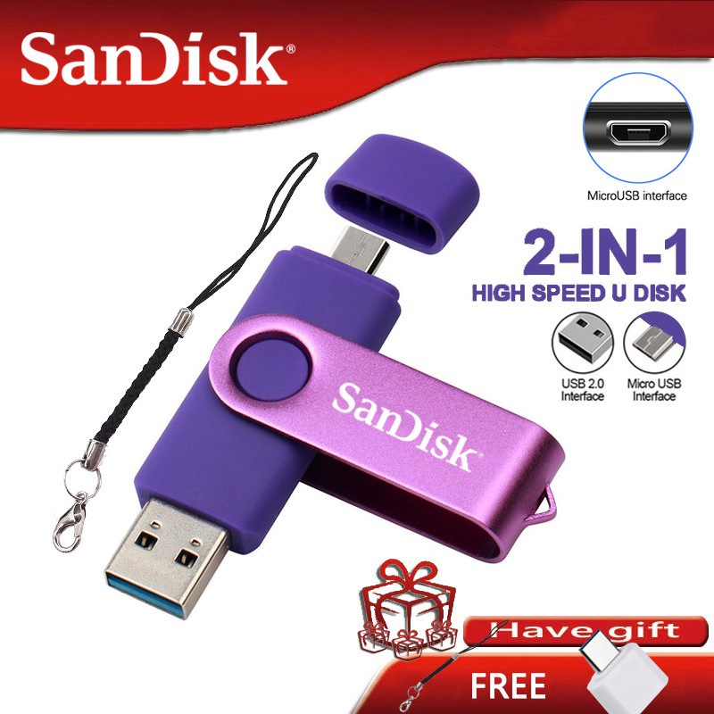 SanDisk Purple Android OTG USB Flash Drive 2TB OTG Triple Optical Drive ...
