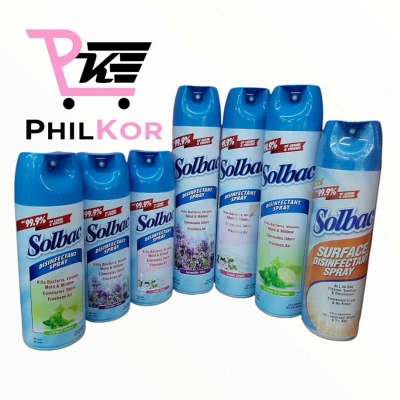 300g 400g 500ml SOLBAC DISINFECTANT & SURFACE DISINFECTANT SPRAY ...