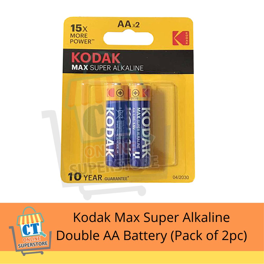 KODAK MAX SUPER Alkaline Double AA Battery (set of 2pc) | Shopee Philippines