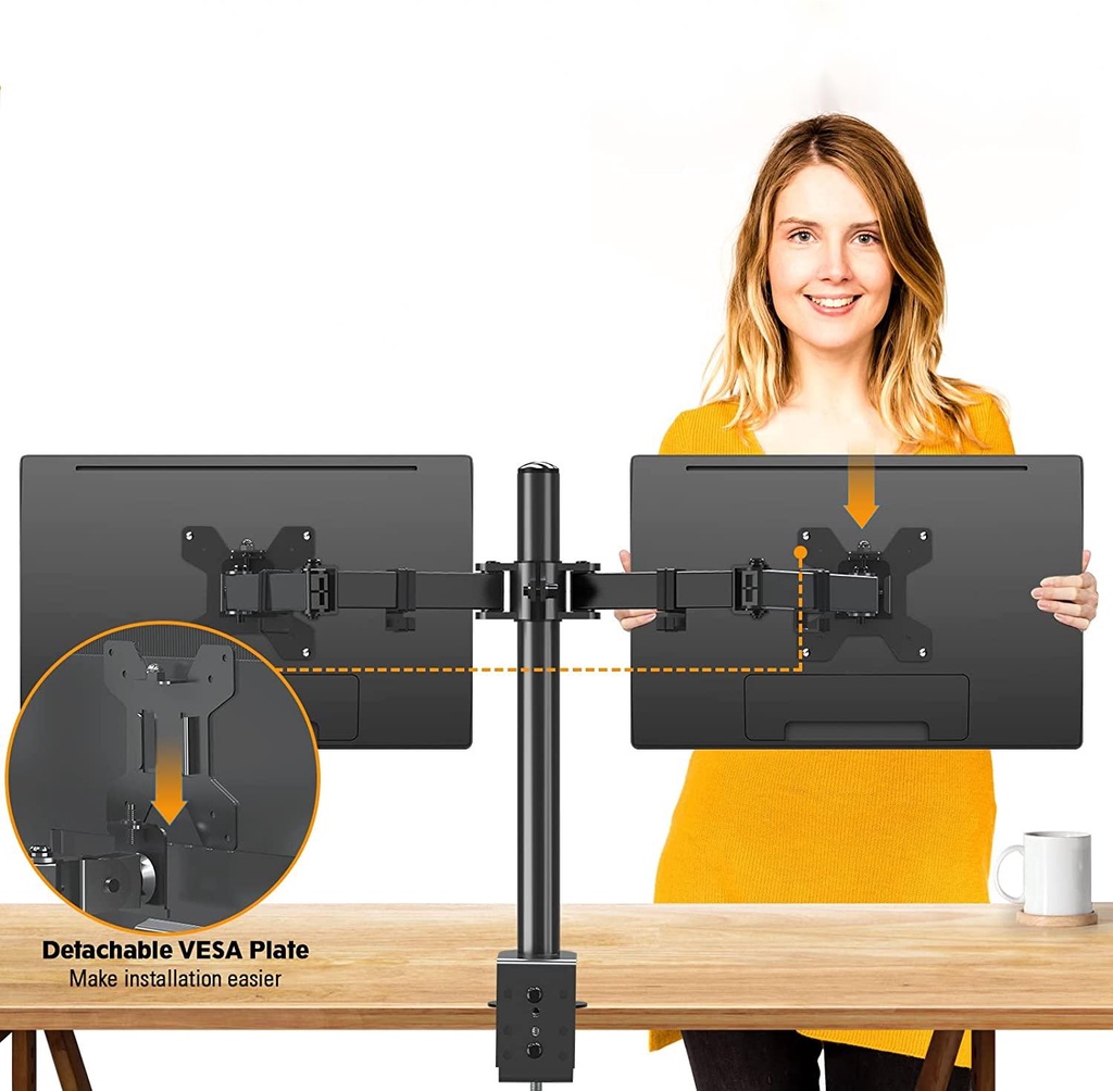 ANSEN Monitor Mount Bracket Computer Monitor Desktop Mount Adjustable ...