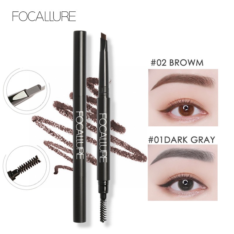 FOCALLURE 3 Colors Waterproof Long-Lasting Eyebrow Pencil Brow Gel ...