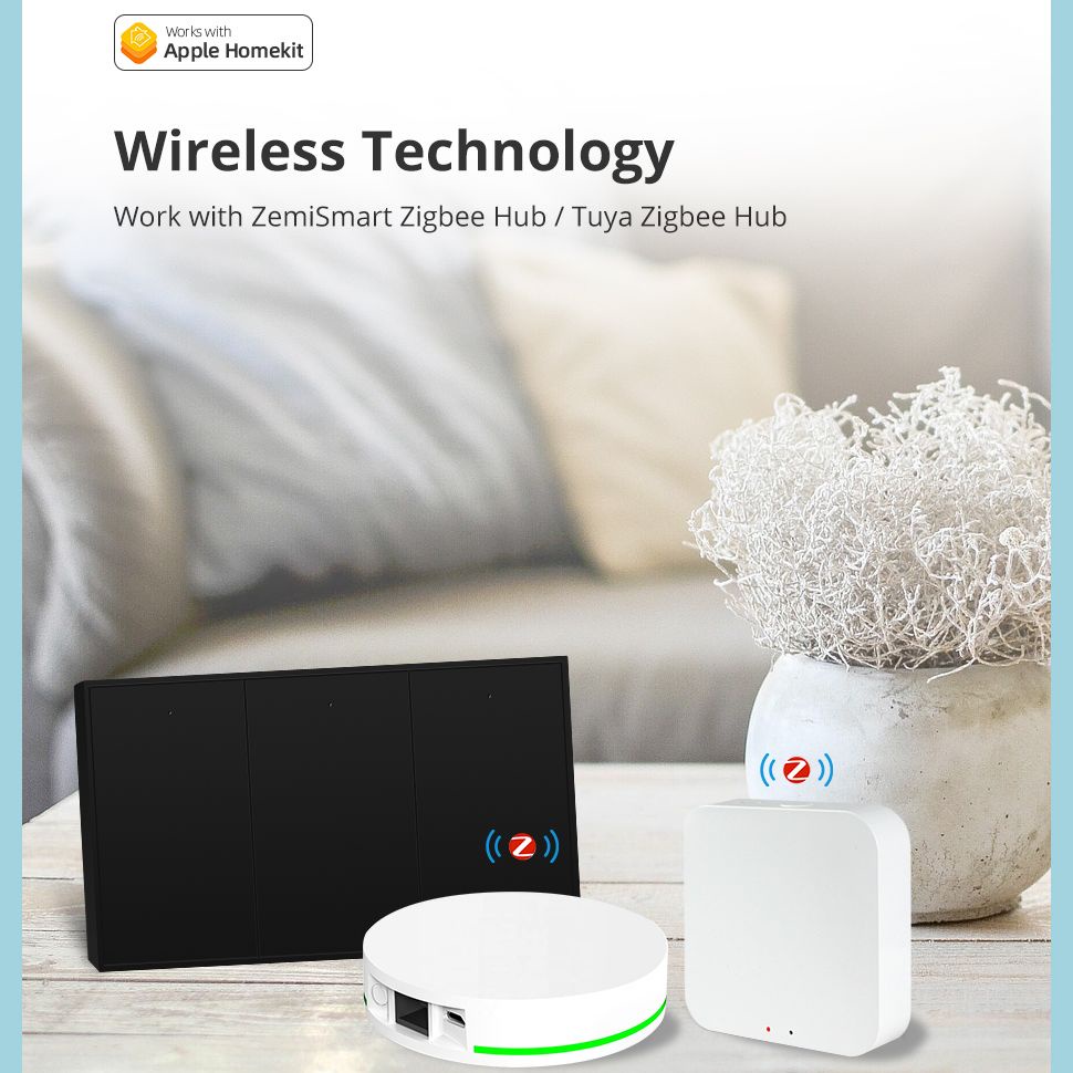 Zemismart Black Tuya Zigbee Luxury Light Switch 1 2 3 4 Gangs Neutral ...