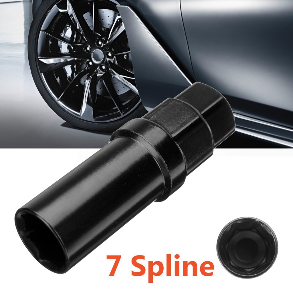 Black 7 Sided Spline Drive Tuner Lug Socket Nut Locking Socket Key