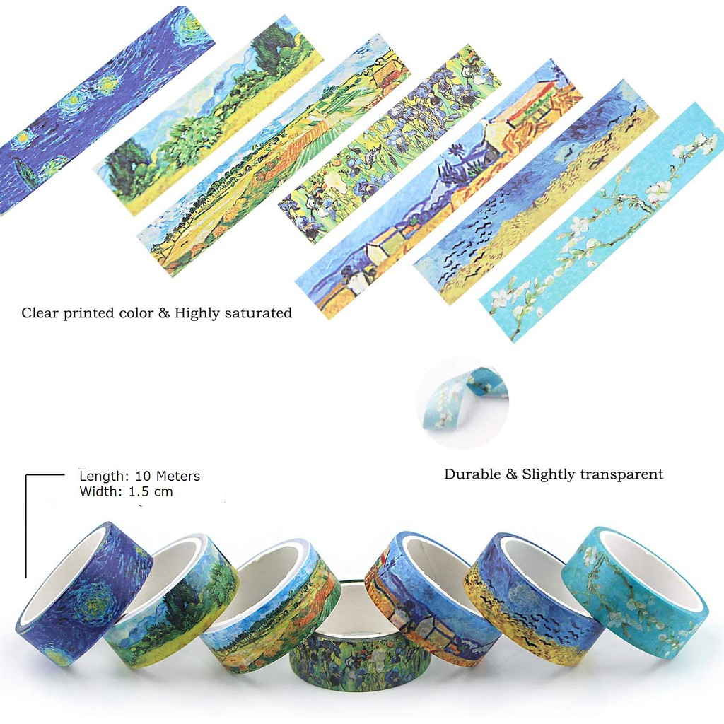 Retro Vintage Washi Tapes Japanese Designs (10 Meters x 15mm) for Scrap ...