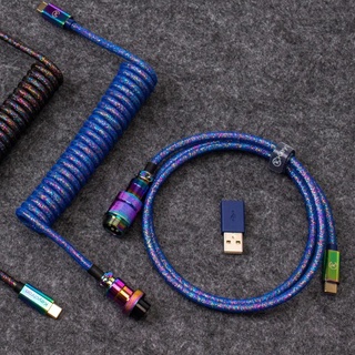 Keychron keyboard plug-in cable spiral Typec data spring cable ...