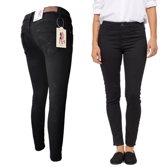 G77814 Low Waist Skinny Black Stretchy Denim Maong Pants For Women ...