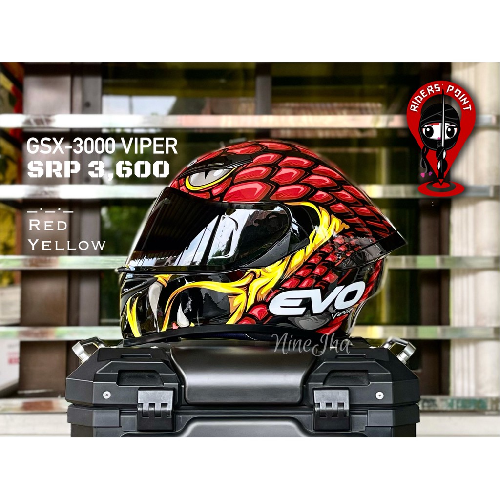 EVO GSX-3000 VIPER (RED/YELLOW) FULL FACE HELMET | Shopee Philippines