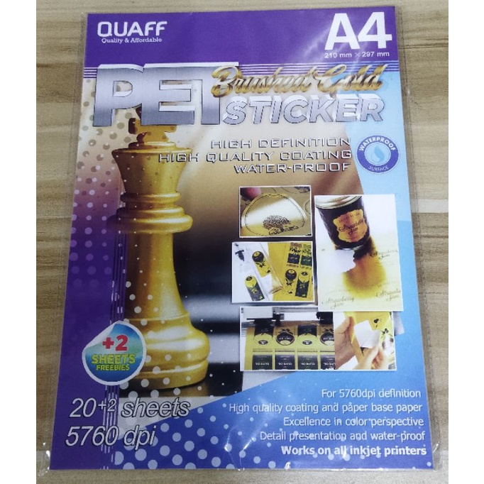 Quaff PET Brushed Gold A4 (22's) | Shopee Philippines