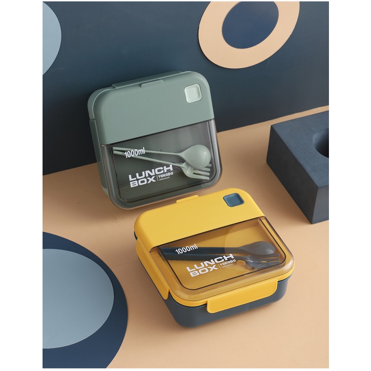 Lunch Box With Utensils Portable Picnic Food Fruit Container Storage ...