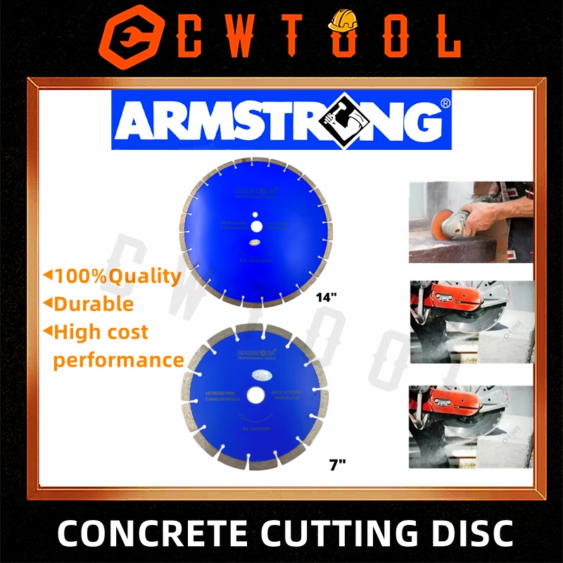 Armstrong Concrete Diamond Cutting Cutter Wheel 7" , 14" Cutter Disc ...