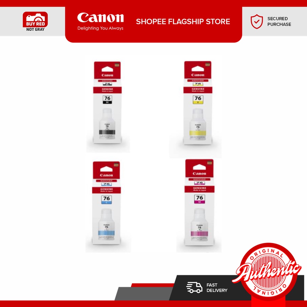 Canon Ink GI-76 (Black, Cyan, Magenta, Yellow) | Shopee Philippines