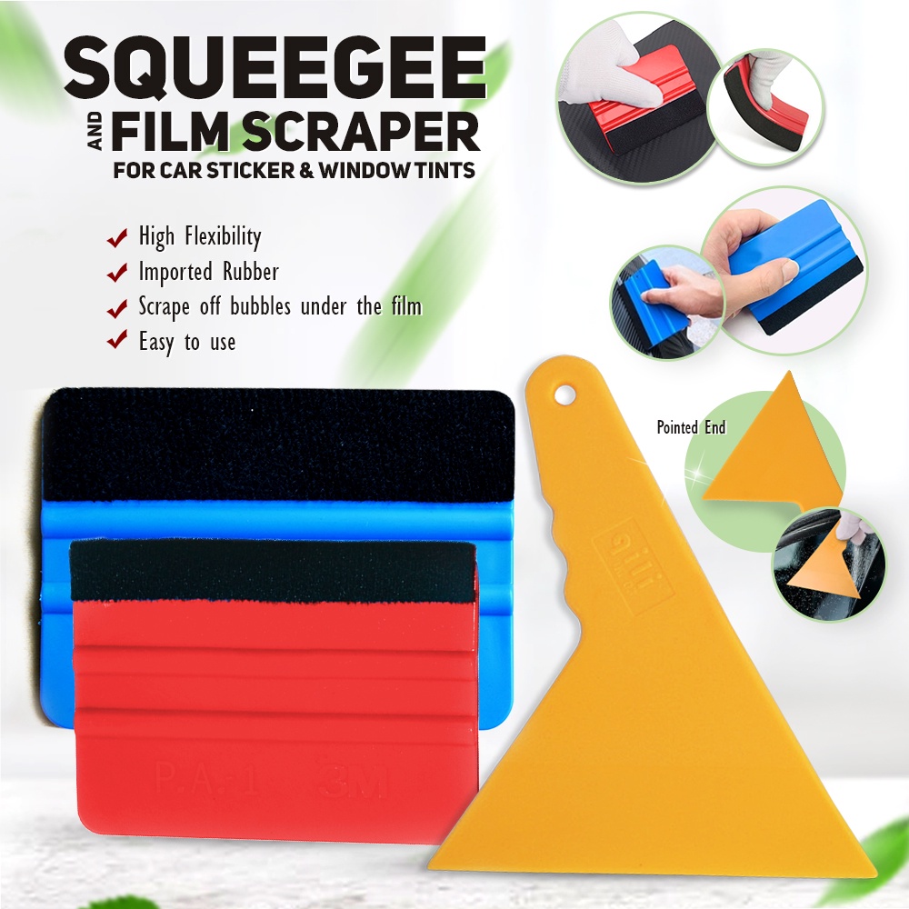 Squeegee and Triangular Film Scraper for Car Sticker Decal Application ...