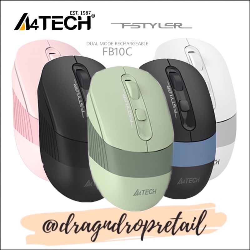 A4TECH FSTYLER FB10C Dual Mode Rechargeable Bluetooth Wireless Mouse ...