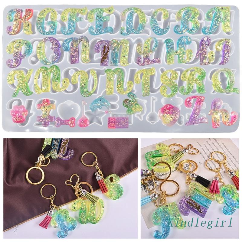 KING Alphabet Keychain Molds,Alphabet Resin Silicone Molds for Epoxy ...
