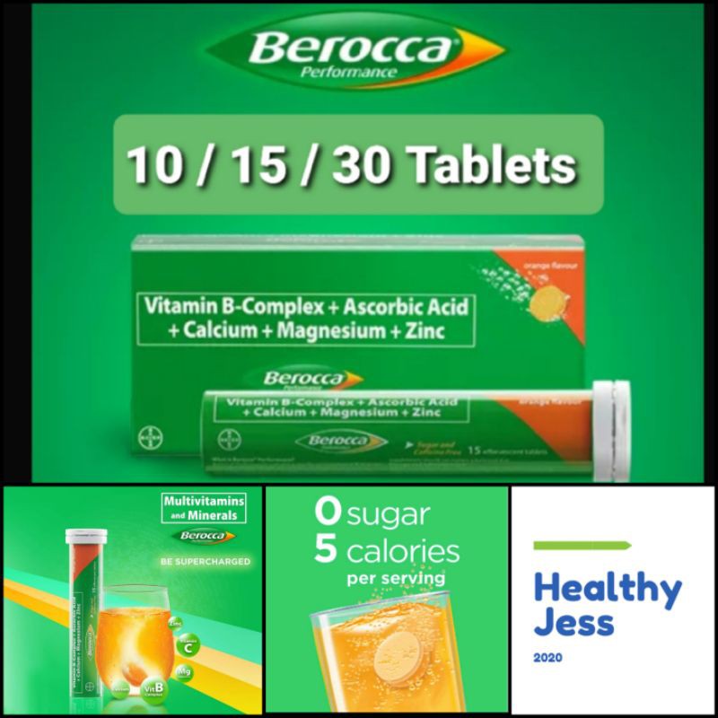 BEROCCA PERFORMANCE Multivitamins - 10 / 15 / 30 Effervescent Tablets ...