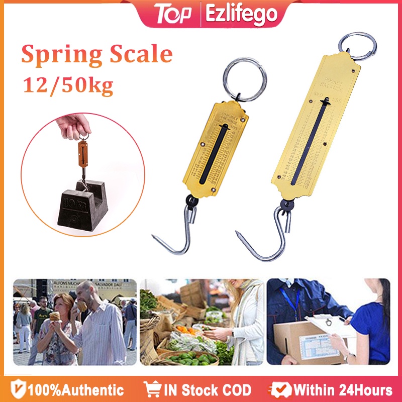 12/50kg Spring Scale Hand-Held Spring Mechanical Scale Luggage Scale ...