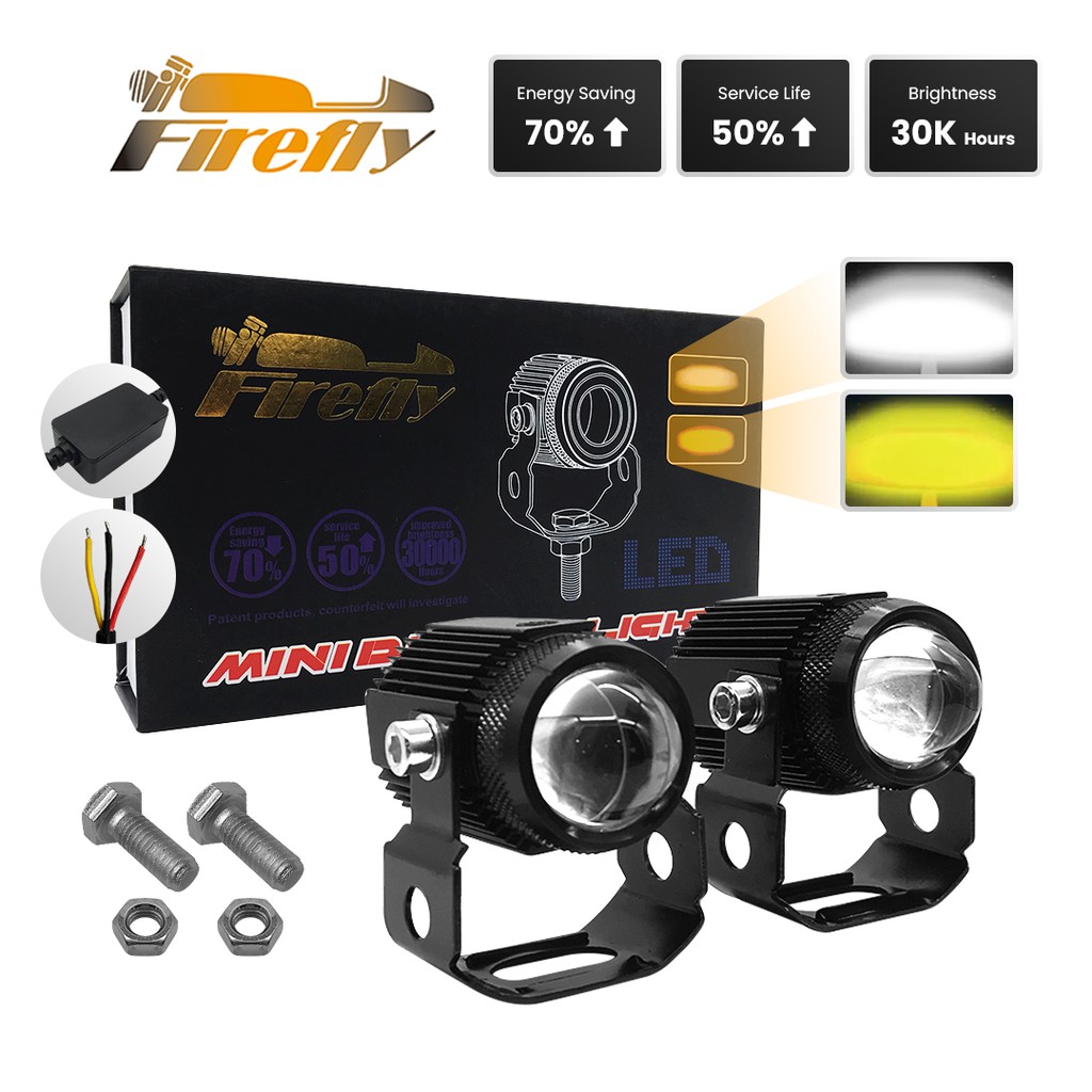 Firefly Mini Driving Light High and Low Yellow/White LED Aniti Fog For ...