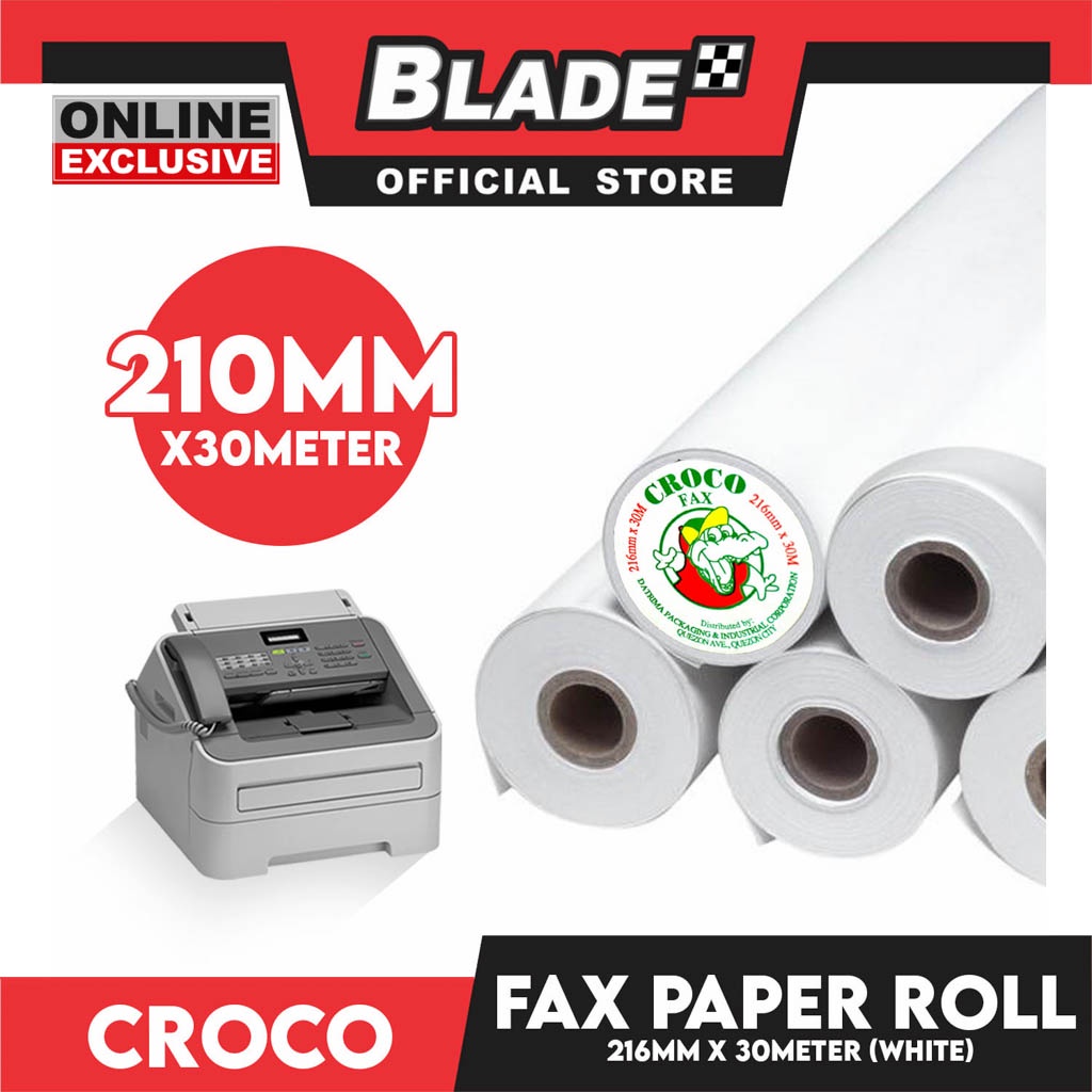 Croco Fax Paper Roll 210mm x 30meters FPOO250 (Black) for Fax Paper ...